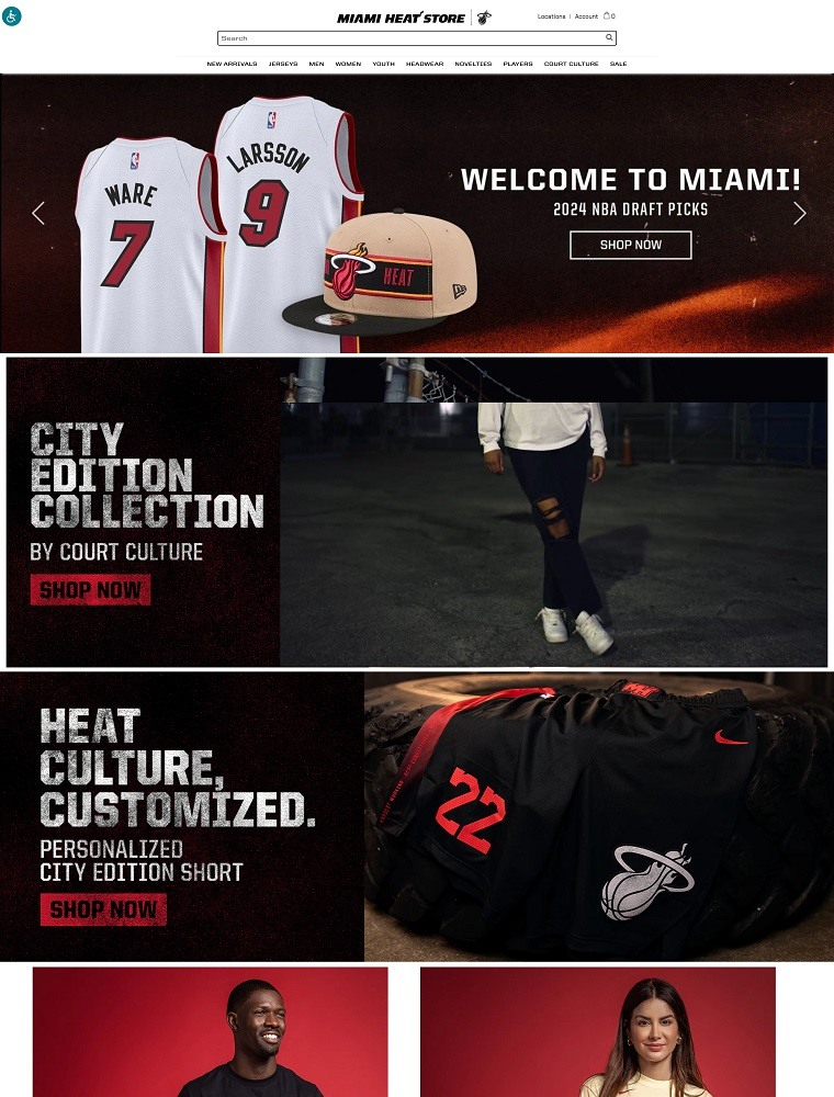 Miami HEAT Store | eCommerce Website Design Gallery & Tech Inspiration