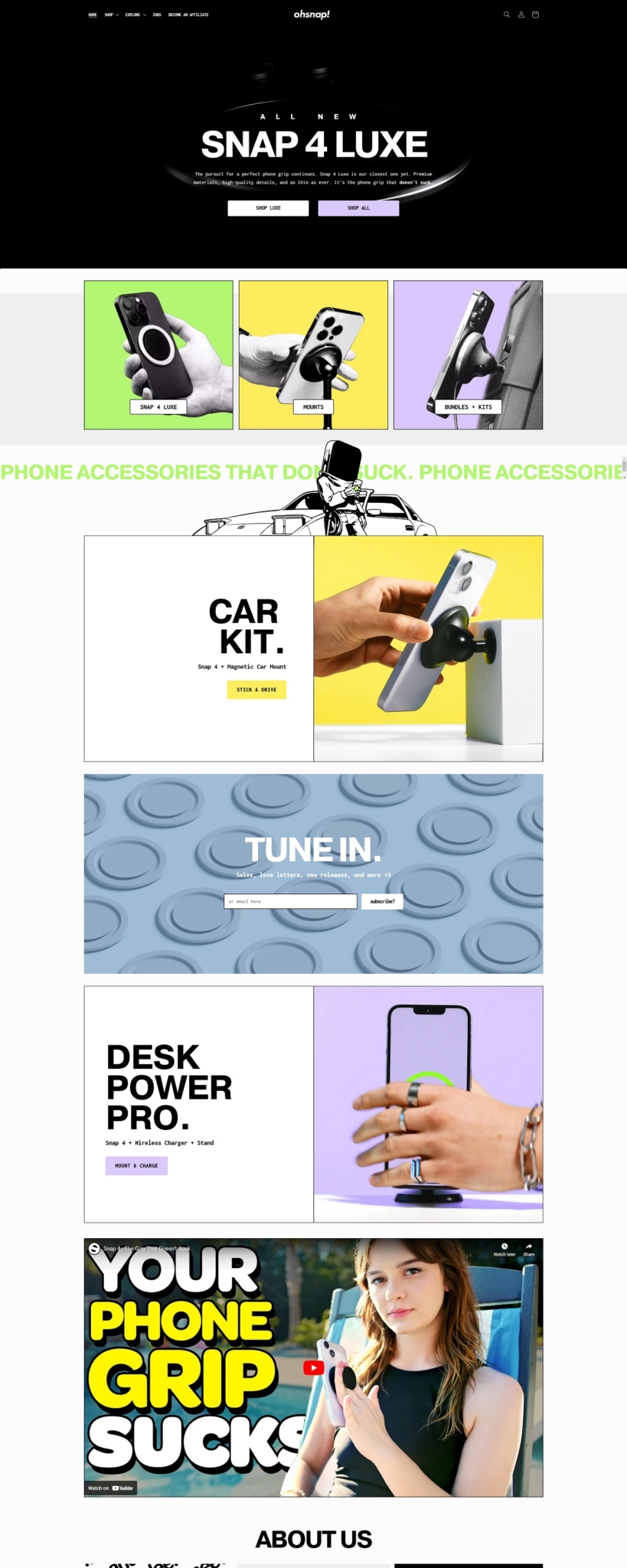 Ohsnap | eCommerce Website Design Gallery & Tech Inspiration
