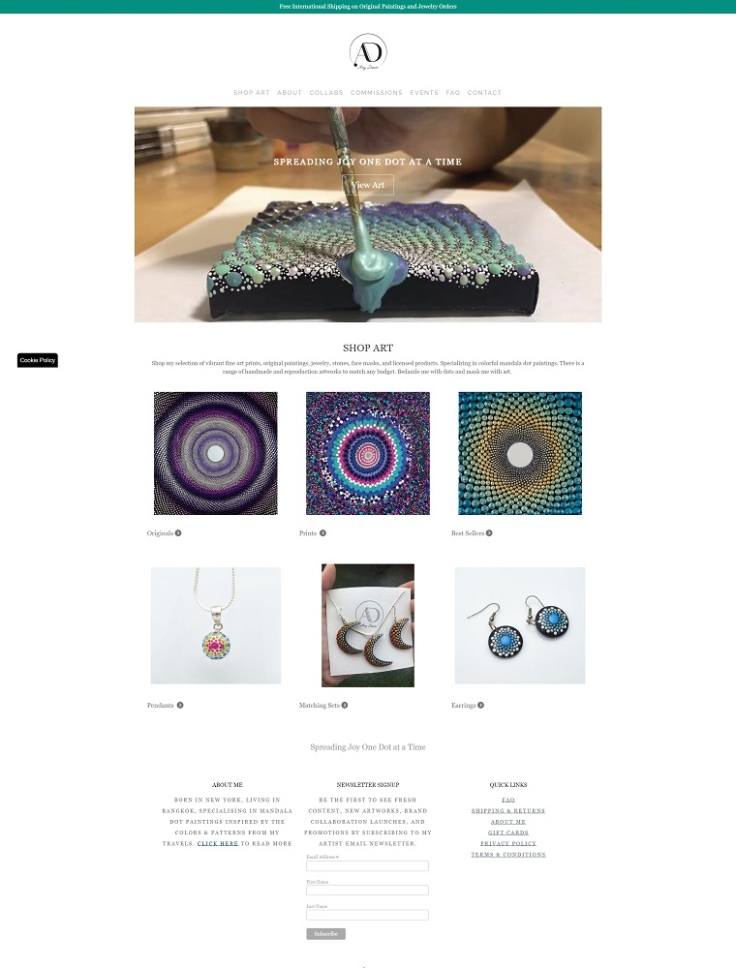 8 Best Art Storefronts Website Examples | eCommerce Website Design ...