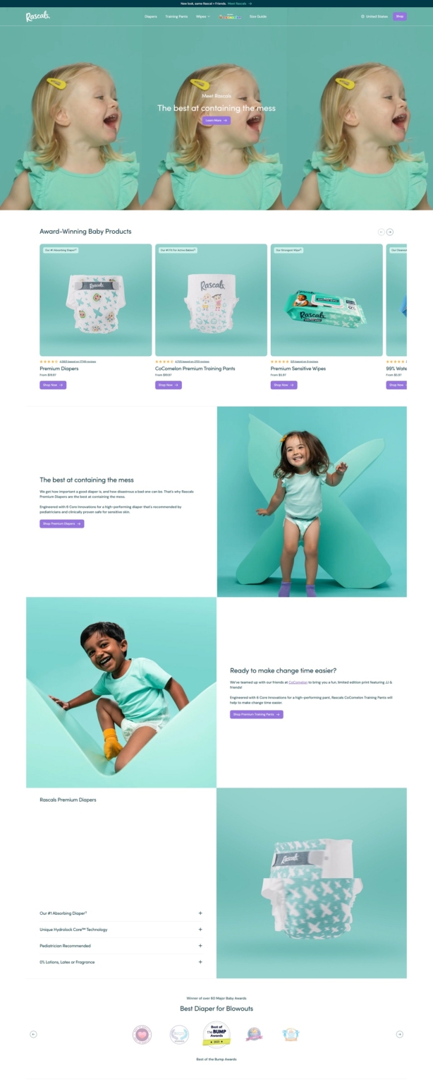 Rascals Baby | eCommerce Website Design Gallery & Tech Inspiration