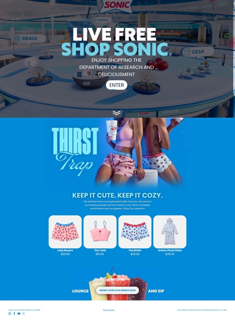 Live Free Shop Sonic | eCommerce Website Design Gallery & Tech Inspiration
