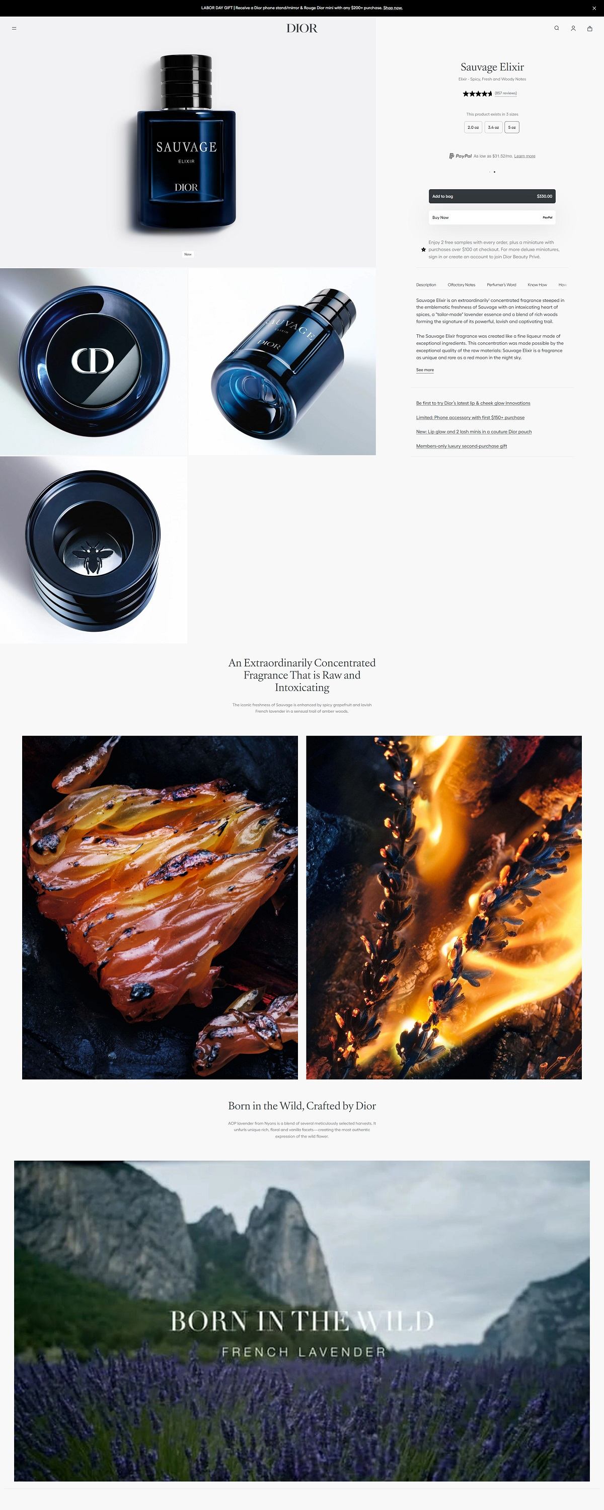 Dior | eCommerce Website Design Gallery & Tech Inspiration