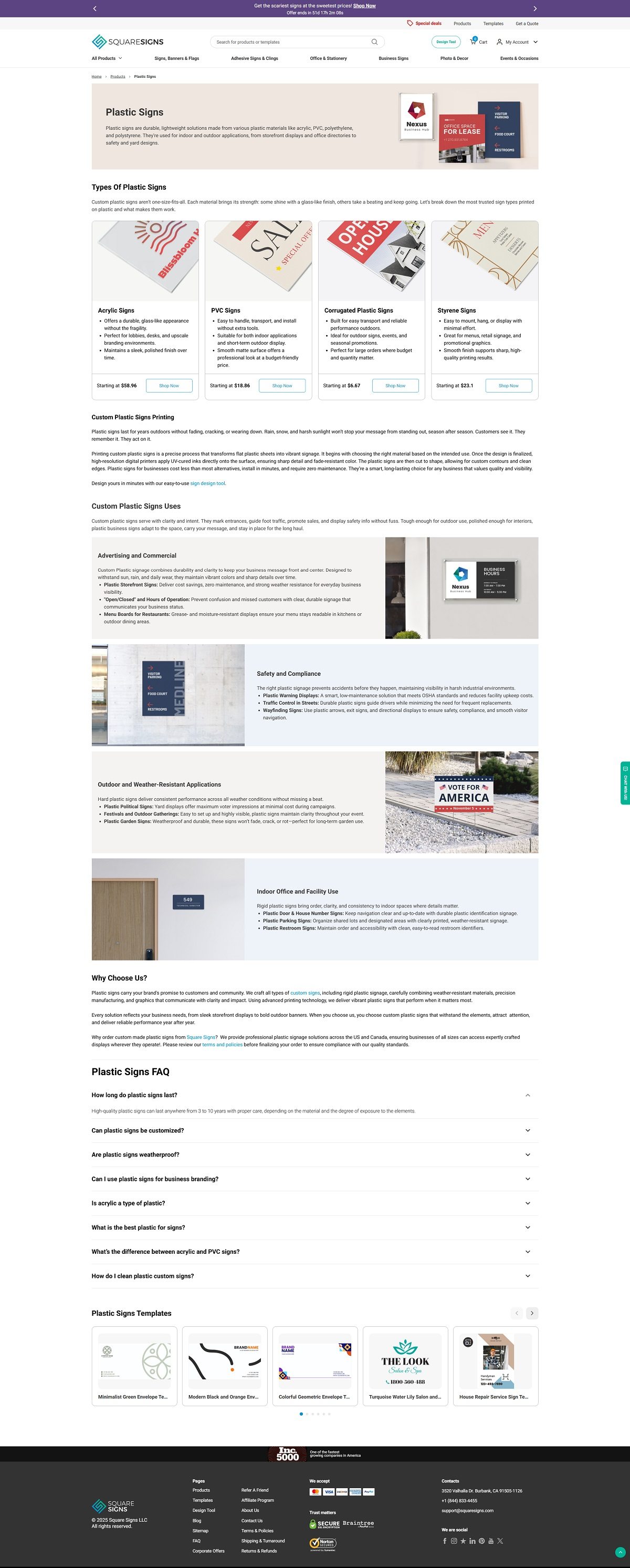 Square Signs | eCommerce Website Design Gallery & Tech Inspiration