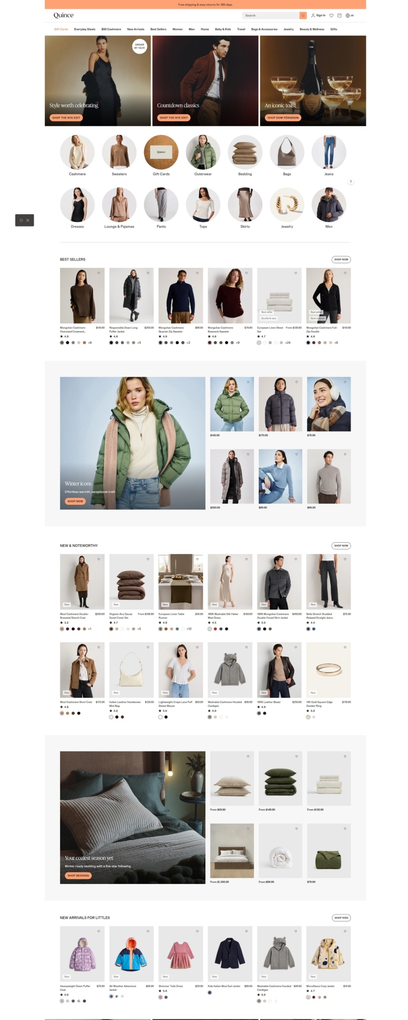 Quince | eCommerce Website Design Gallery & Tech Inspiration